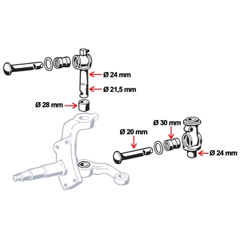 Achsschenkel Bundbolzen Satz VW Bus T1 - 8/62-7/63 | ClassicGo