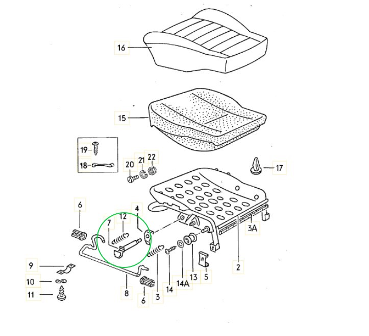 Sitz Verriegelung Stift - Käfer ab 8/75 - 171 881 229B | ClassicGo